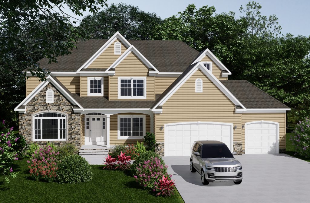 Stonemill - Standard Front Elevation (Front Load Garage) - Exterior ...
